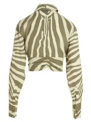 Balmain Zebra Print Viscose Blend Shirt