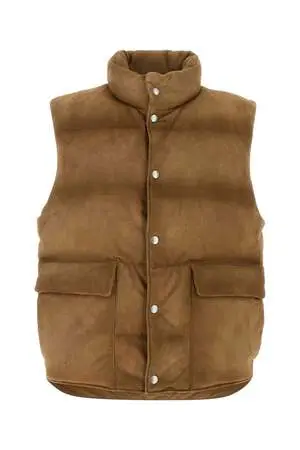Prada Sleeveless Padded Down Jacket - Brown
