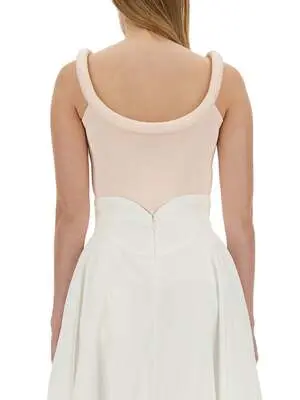 Alexander McQueen Ribbed Knit Top With Logo Detail