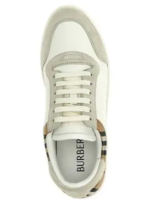 Burberry Leather, Suede And Fabric Sneakers With Check Print - Multicolor