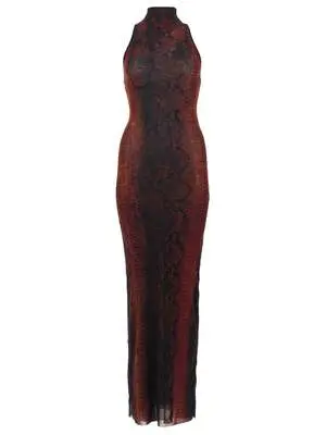 JEAN PAUL GAULTIER Long Dress With Python Print - Brown
