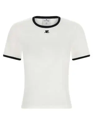 COURREGES Signature Contrast Trim T-shirt - Multicolor