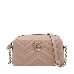 Gucci Gg Marmont Quilted Leather Crossbody Bag - Pink
