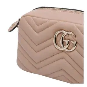 Gucci Gg Marmont Quilted Leather Crossbody Bag - Pink
