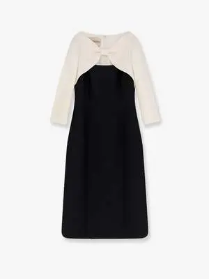 Valentino Garavani Crepe Midi Dress With Knot Detail - Multicolor
