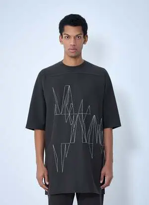 Moncler Jumbo T-shirt With Graphic Stitching - Gray