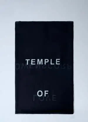 Rick Owens Printed Cotton Scarf - Black