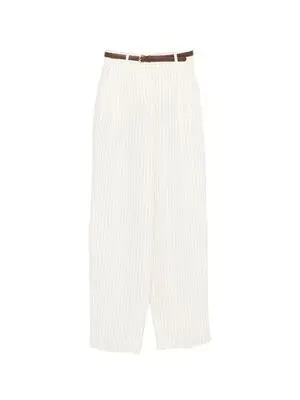Max Mara Striped Linen Trousers - Multicolor