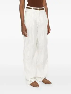 Max Mara Striped Linen Trousers - Multicolor