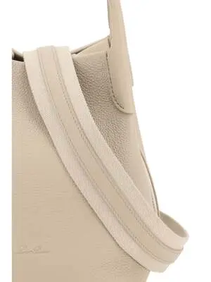 Loro Piana Small Bale Bucket Bag In Grained Leather - Pink