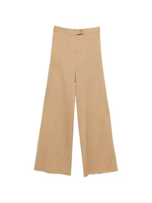 Max Mara Tailored Wide Leg Cotton Trousers - Multicolor