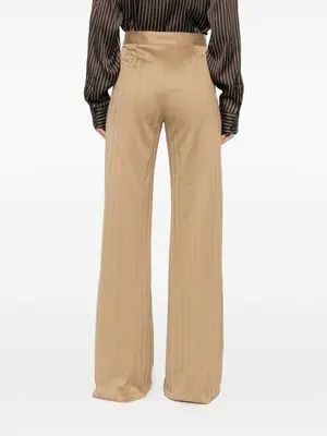 Max Mara Tailored Wide Leg Cotton Trousers - Multicolor