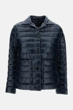 Herno Quilted Down Jacket With Pointed Collar And Button Fastening - Multicolor