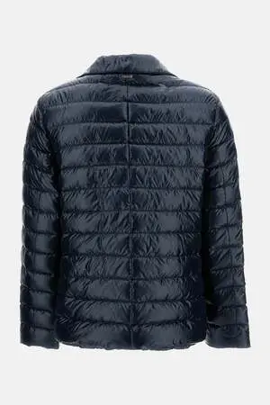 Herno Quilted Down Jacket With Pointed Collar And Button Fastening - Multicolor