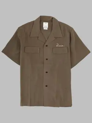 Visvim Camicia A Manica Corta Con Logo - Brown