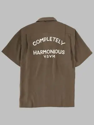 Visvim Camicia A Manica Corta Con Logo - Brown