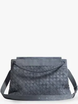 Bottega Veneta Andiamo Suede Shoulder Bag With Intrecciato Motif