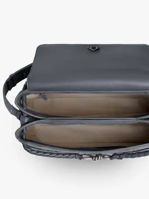 Bottega Veneta Andiamo Suede Shoulder Bag With Intrecciato Motif