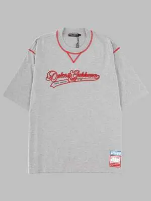 Dolce & Gabbana T-shirt Con Logo Ricamato - Gray