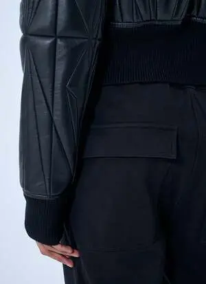 Moncler Geocamo Cropped Quilted Leather Bomber Jacket