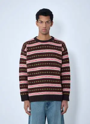 Miu Miu Fair Isle Crewneck Sweater - Brown