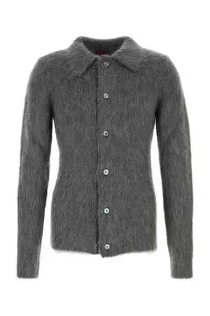 Gucci GUCCI Grey Mohair Blend Cardigan Gray