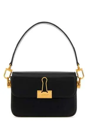 Off-White OFF-WHITE Small Plain Binder Handbag Black
