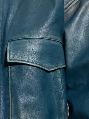 Versace Leather Zip-up Jacket