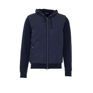 Herno Nylon And Pique Knit Cardigan - Blue