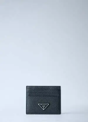 Prada Pebbled Leather Bi-fold Wallet - Black