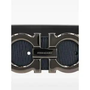 FERRAGAMO Gancini Buckle Leather Belt - Black