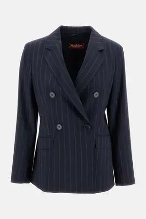 Max Mara Pinstripe Wool Blazer - Multicolor