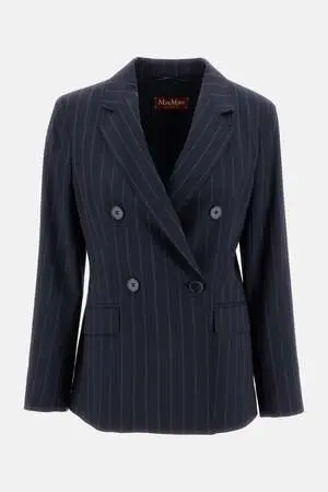 Max Mara Pinstripe Wool Blazer - Multicolor