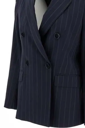 Max Mara Pinstripe Wool Blazer - Multicolor
