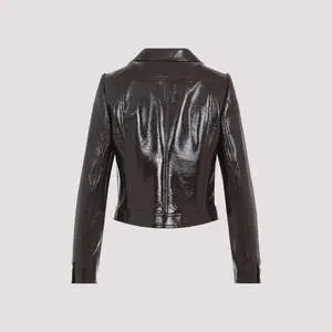 COURREGES Courrèges Chocolate Vinyl Logo Jacket - Brown