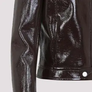 COURREGES Courrèges Chocolate Vinyl Logo Jacket - Brown