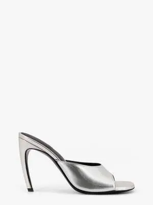 Attico Laminated Leather Betta Sandals - Silver