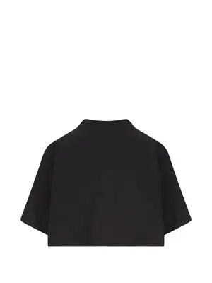 Balenciaga Cotton Cropped T-shirt With Embroidered Logo