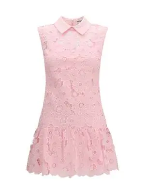 SELF-PORTRAIT Guipure Mini Dress - Pink