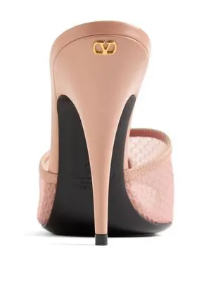 Valentino Garavani Coeur Vipère Embellished Leather Mules - Multicolor
