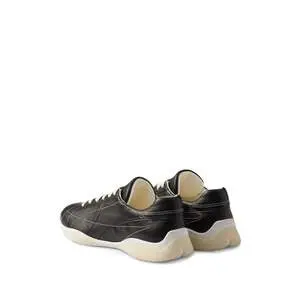 Prada Low-top Trainers With Contrast Stitching - Black