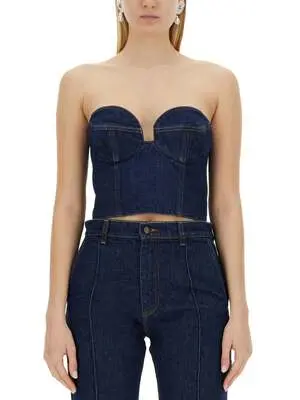 Magda Butrym Denim Corset Top