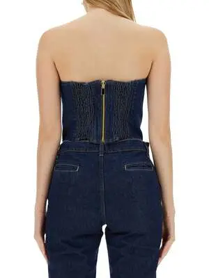 Magda Butrym Denim Corset Top