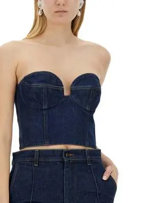 Magda Butrym Denim Corset Top