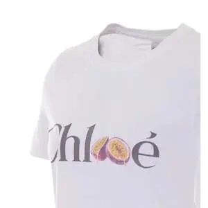 Chloé Logo T-shirt With Passion Fruit Print - White