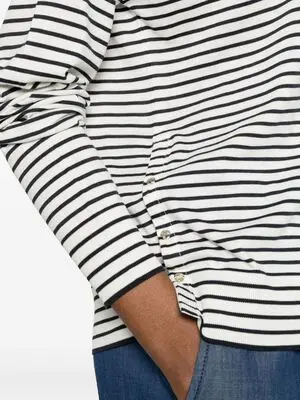 Herno Striped Cotton Blend Crew Neck Long Sleeve Sweater - Multicolor