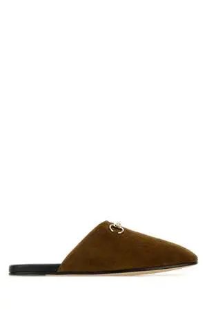 Gucci Suede Slippers - Brown