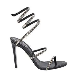 Rene Caovilla Embellished Stiletto Heel Sandals - Black