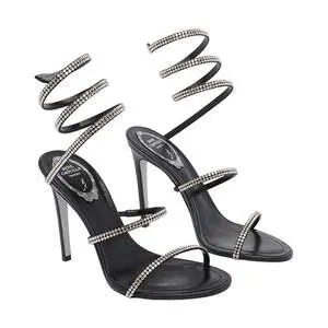Rene Caovilla Embellished Stiletto Heel Sandals - Black