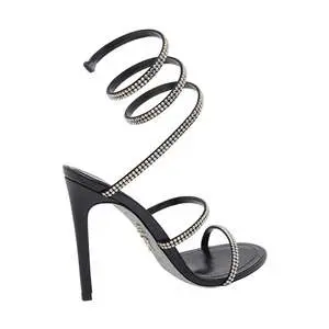 Rene Caovilla Embellished Stiletto Heel Sandals - Black